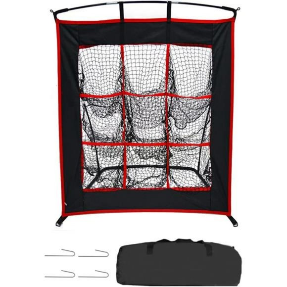 Games | Baseball Softball Pitching Net W Strike Zone Portable ...